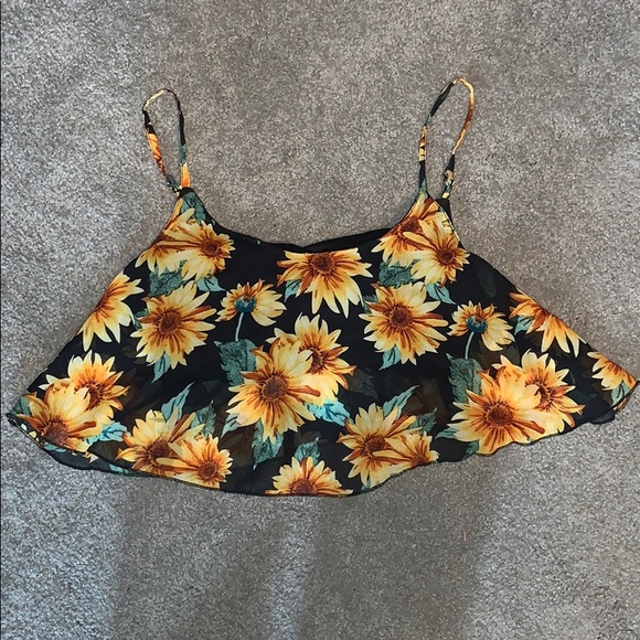 Ocean Drive | Tops | Sunflower Crop Top | Poshmark